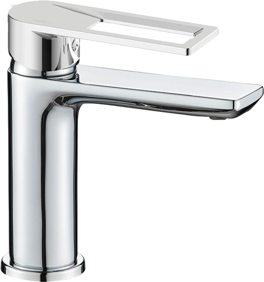 Смеситель для раковины GOLDEN FOX Snowdonia 10710 хром, глянцевый, кран для ванной в раковину, из латуни, рычажный, с керамическим картриджем, с функцией экономии расхода