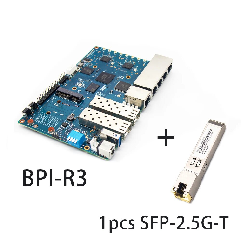 Электронный модуль Banana Pi BPI-R3 с SFP 2,5G-T, совместимый с фрезерной платой