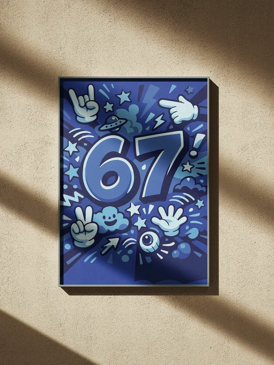 Постер на стену Six seven, 67, (30x40 см)