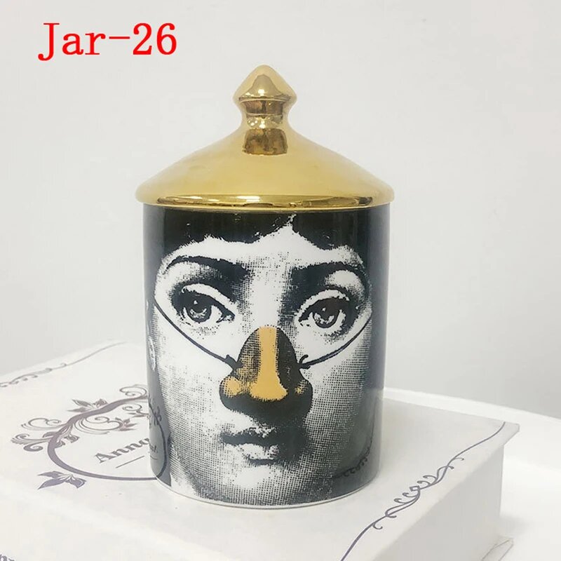 Керамический подсвечник Jar-26 с золотой крышкой