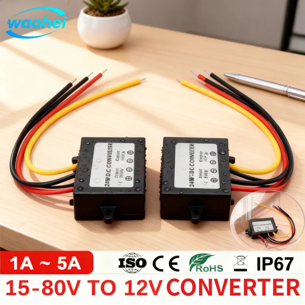 WAOHEI Понижающий преобразователь DC/DC 60V-12V 24V to 12V 5A