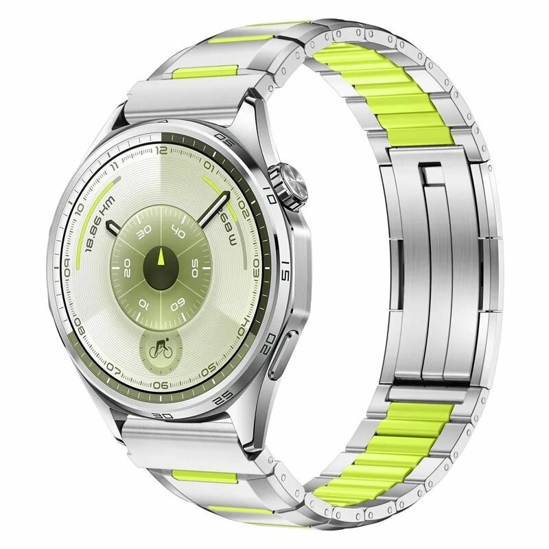Стально-резиновый браслет 22мм для Huawei Watch GT Runner 2, Amazfit Active Max и Balance 2