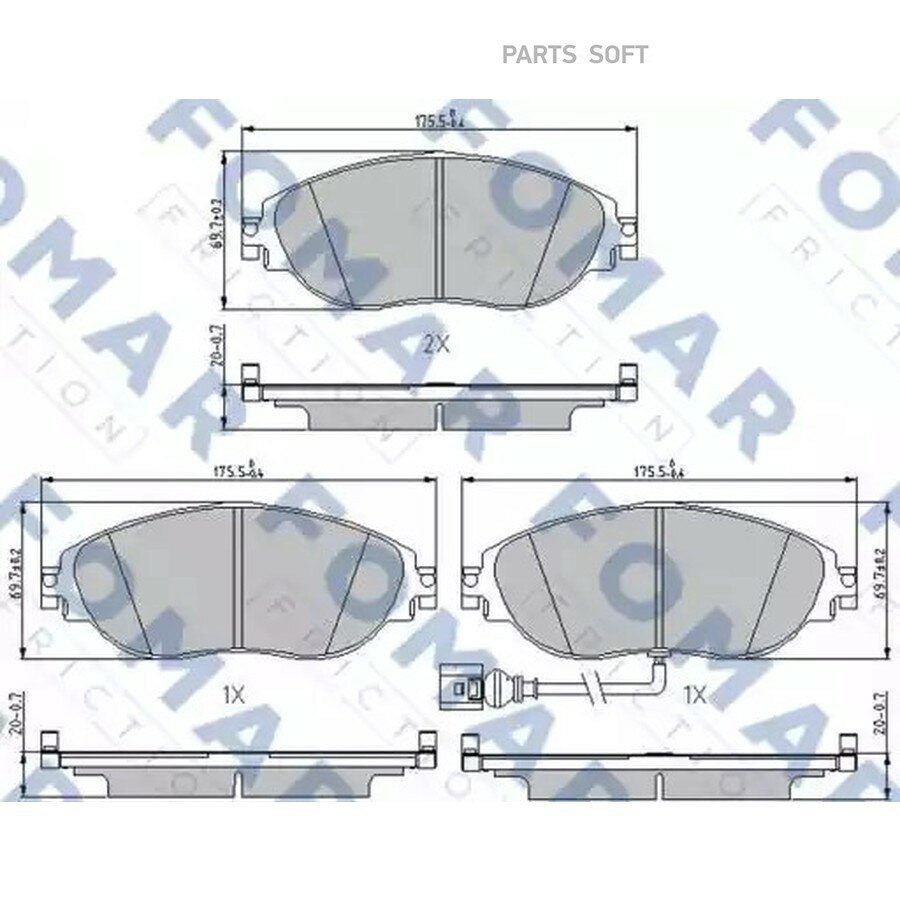 Fo 688081 колодки дисковые передние!\ seat alhambra, vw sharan 1.4/2.0tsi/2.0tdi 10>