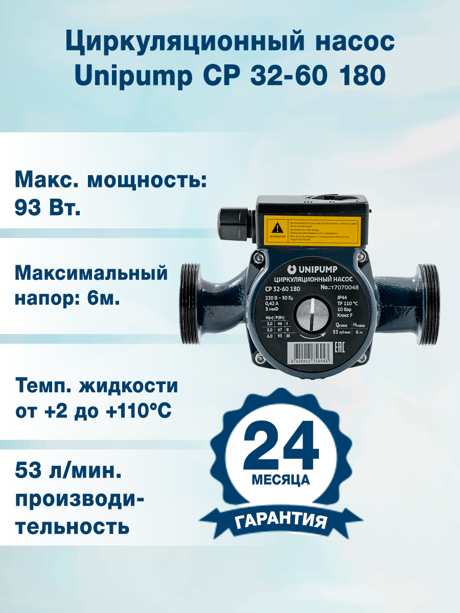 Циркуляционный насос Unipump CP 32-60 180