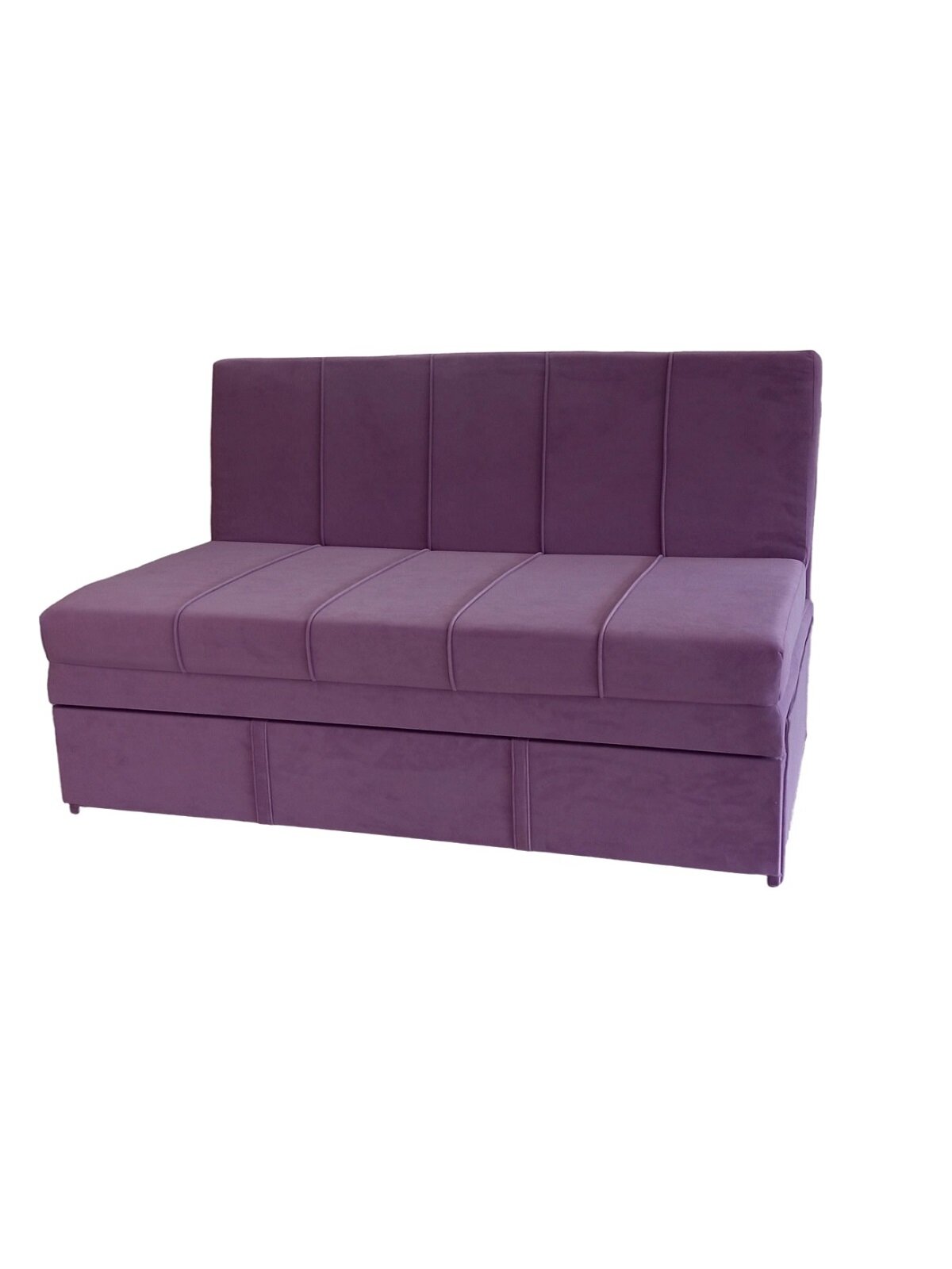Диван-кровать StylChairs Сёма, выкатной механизм, 140 см ширина, велюр фиолетовый