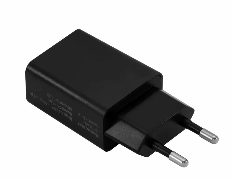 Сетевое зарядное устройство BURO BUWA1, черный, USB-A, 10,5Вт,2.1А,5В, (BUWA10S100BK)