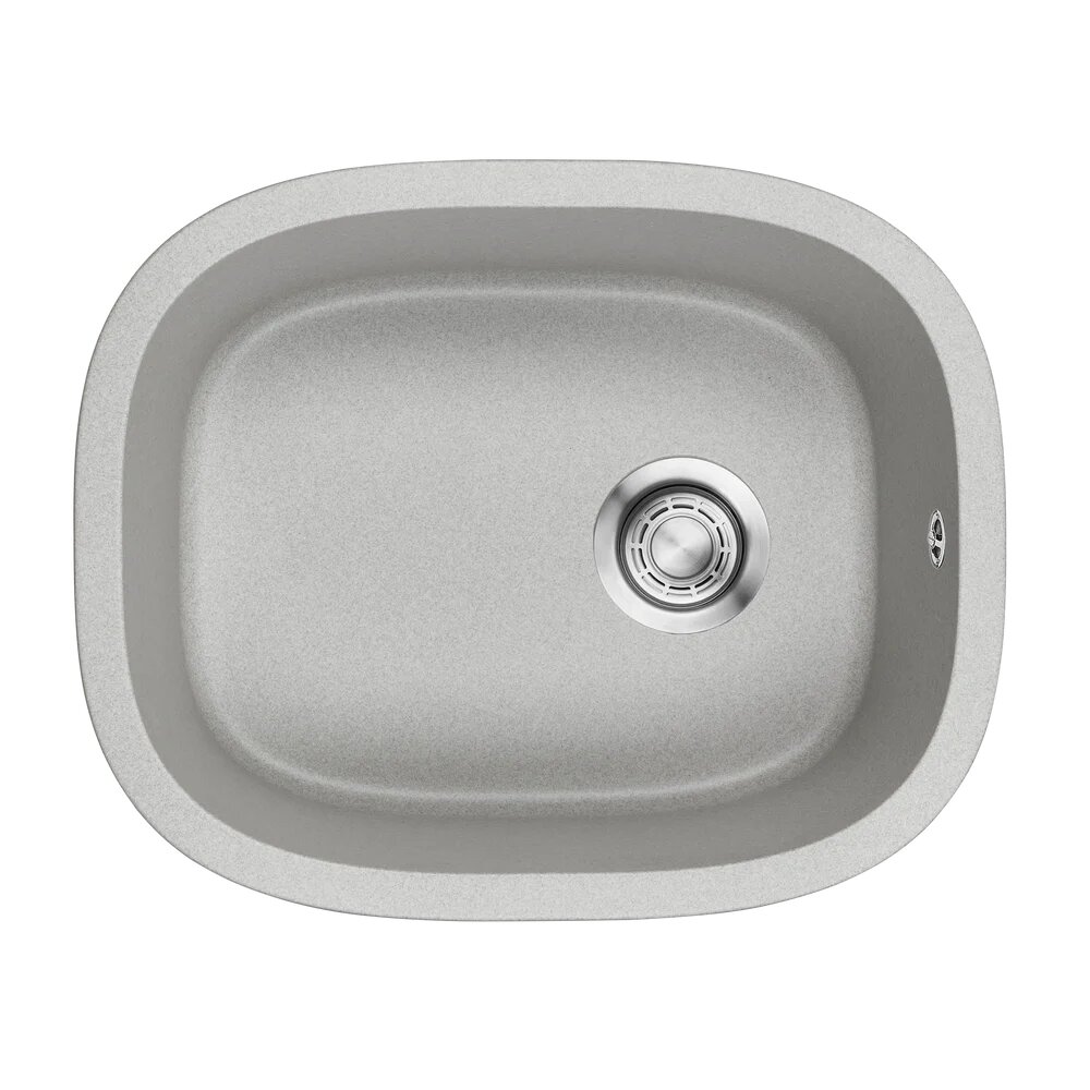Мойка кухонная Emar Quartz EMQ-1560. P кварцевая, 46x56, мойка для кухни, под столешницу, серая, овальная, матовая