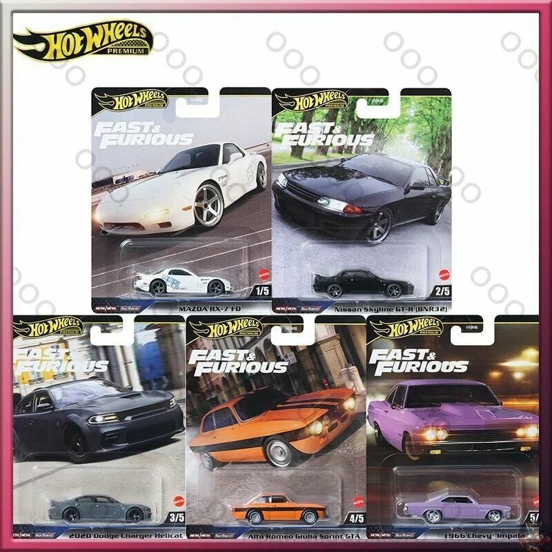 Машинка коллекционная Fast & Furious 2025 HNW46,5 шт. в комплекте