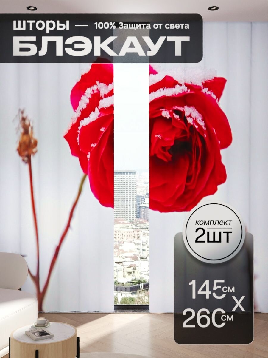 Шторы блэкаут 145x260 см 2 шт на окна плотные комплект