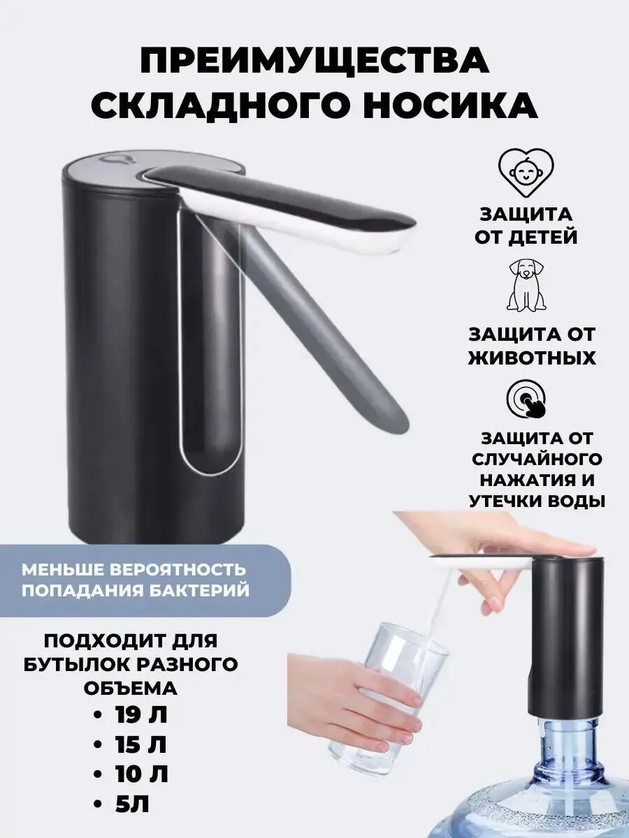 Автоматическая насос-помпа для бутылки со складным носиком