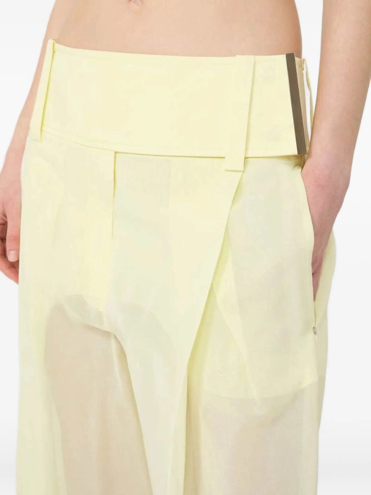 Брюки SPORTMAX Wide-leg trousers, размер 40, светло-желтый — фото 1