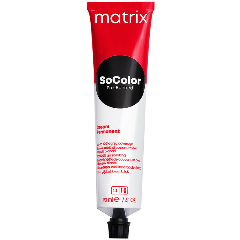 Краситель перманентный Matrix SoColor Pre-Bonded Vibrant для волос, {5RR+} светлый шатен глубокий красный, 90 мл