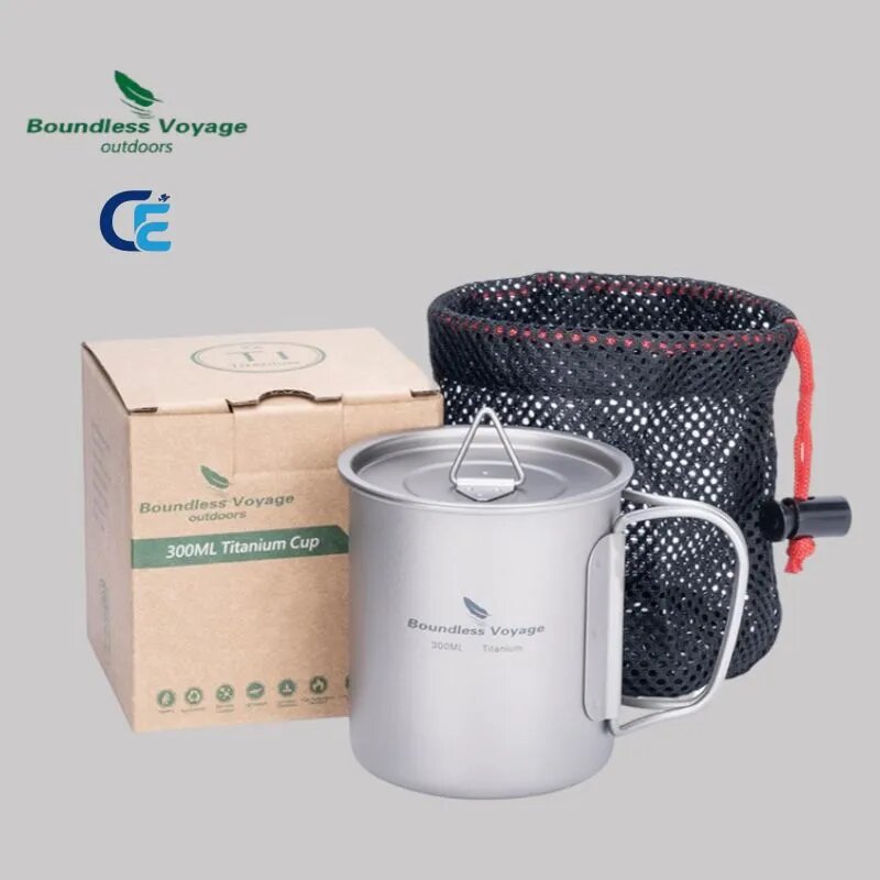 Boundless Voyage Титановая кружка Чаша для похода в горы, 300ml 1 шт