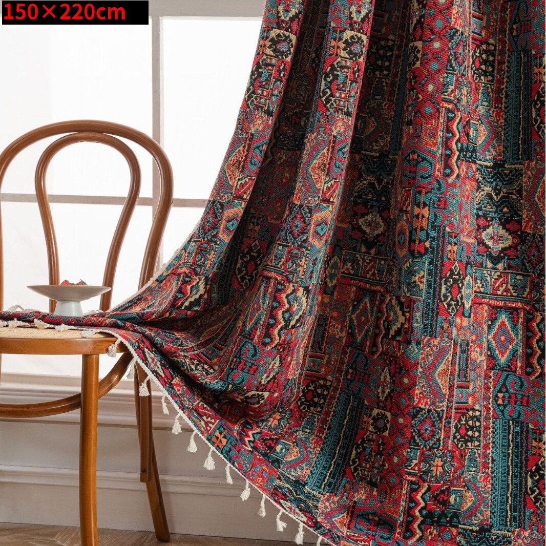 Шторы YMQY 150 см × 220 см, полиэстер-хлопок, жаккард, геометрический узор, на карнизе