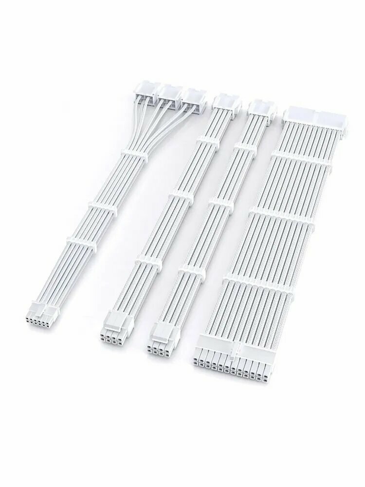 Удлинитель кабеля PCI-E 8-pin/ATX 12V 8-pin, ATX 24-pin, 0.3 м, белый