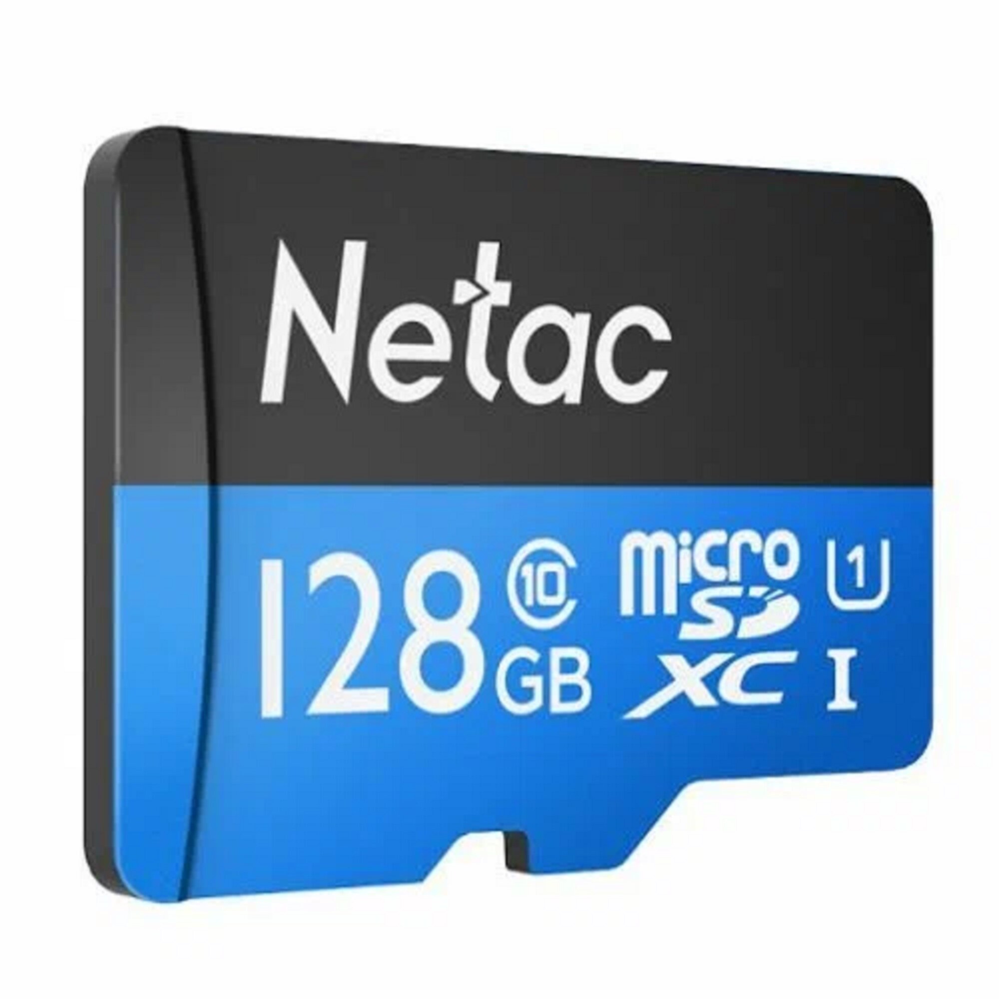 Карта памяти Netac NT02P500STN-128G-R 128ГБ, Class 10, R 80МБ/с, для microSD, адаптер SD