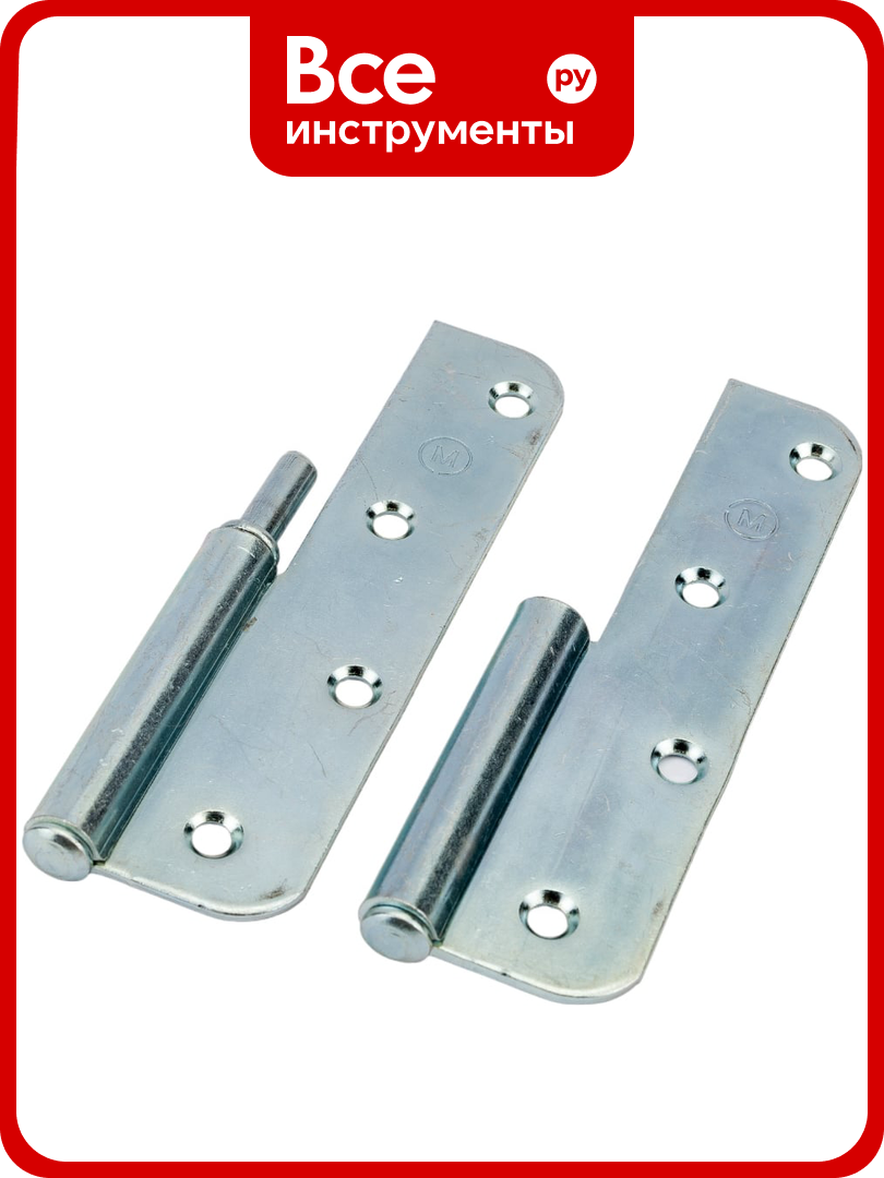 Накладная, Tech-Krep/Zitar, петля Tech-Krep/Zitar левая ПН1-130 цинк 1 шт. пакет 148192, крепления двери к дверной