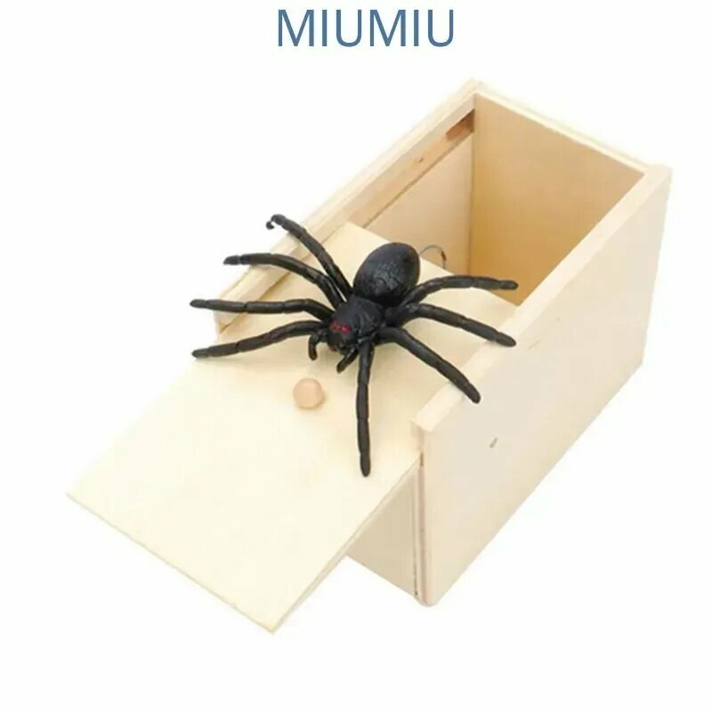 Деревянная коробка с пауком для розыгрышей Trick Spider