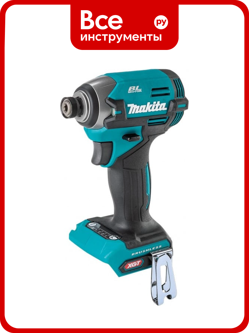 Ударный аккумуляторный шуруповерт Makita XGT BL 40В, XPT, 1/4", 210 Нм, 4+1 Т режим TD003GZ