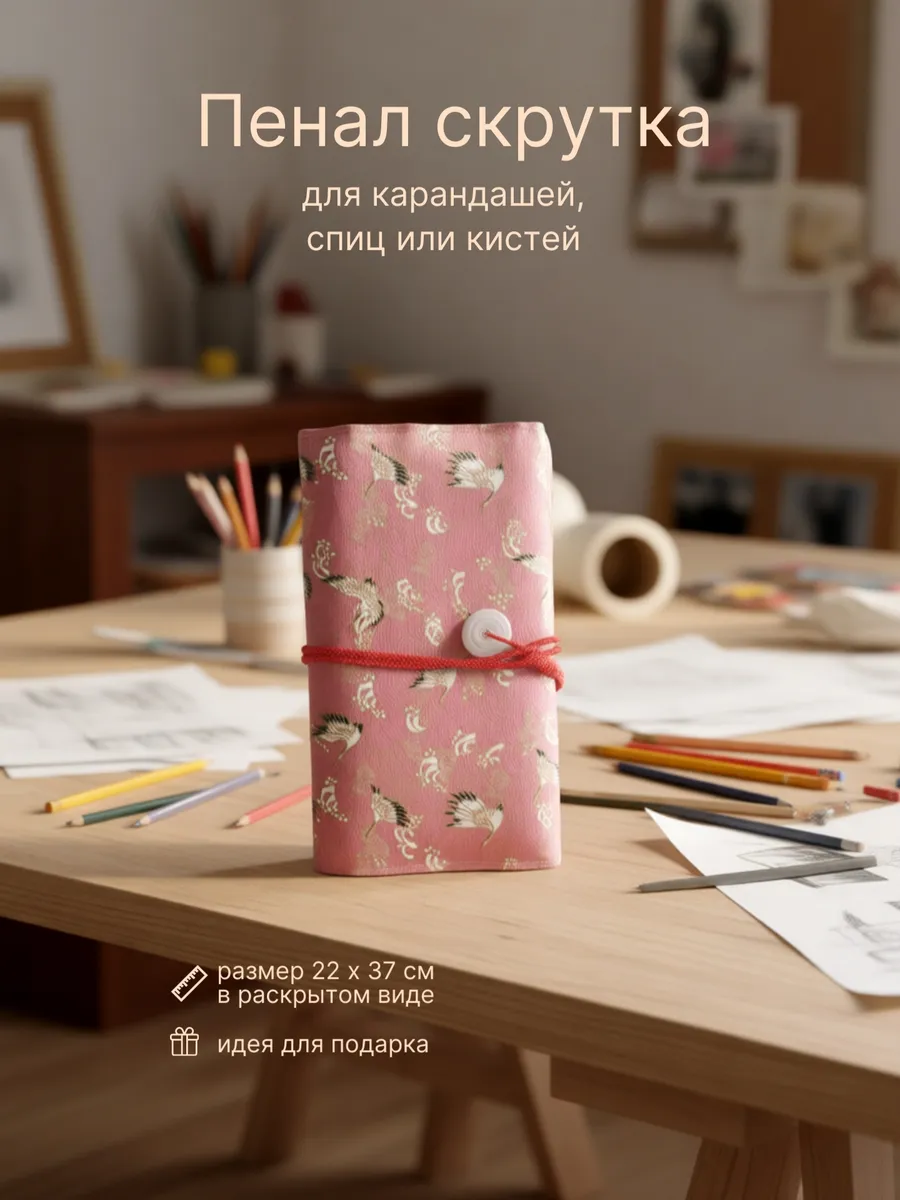 Пенал скрутка для карандашей спиц кистей