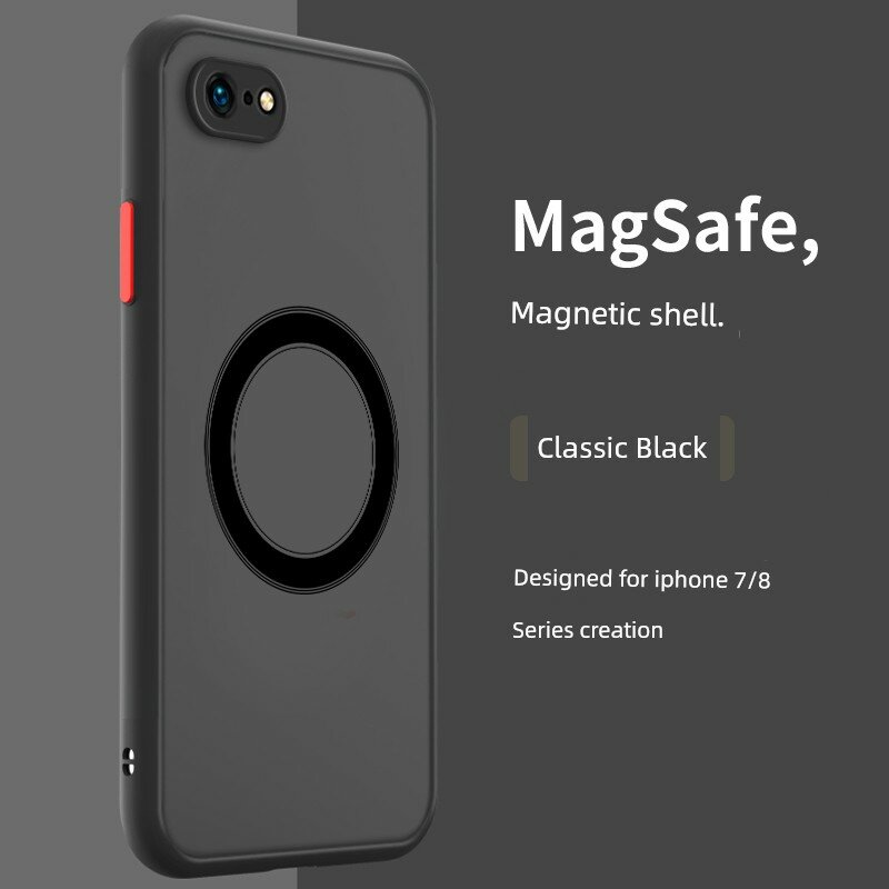 Чехол для iPhone 12 mini черного цвета полупрозрачный с магнитной системой MagSafe противоударный