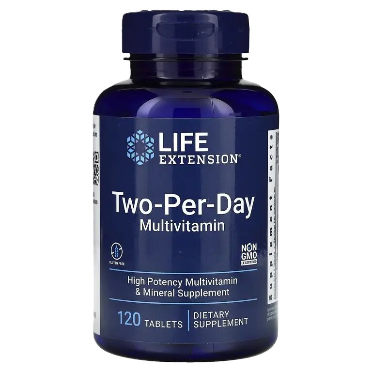 Life Extension Мультивитамины Two-Per-Day таблетки массой 999 мг 120 шт