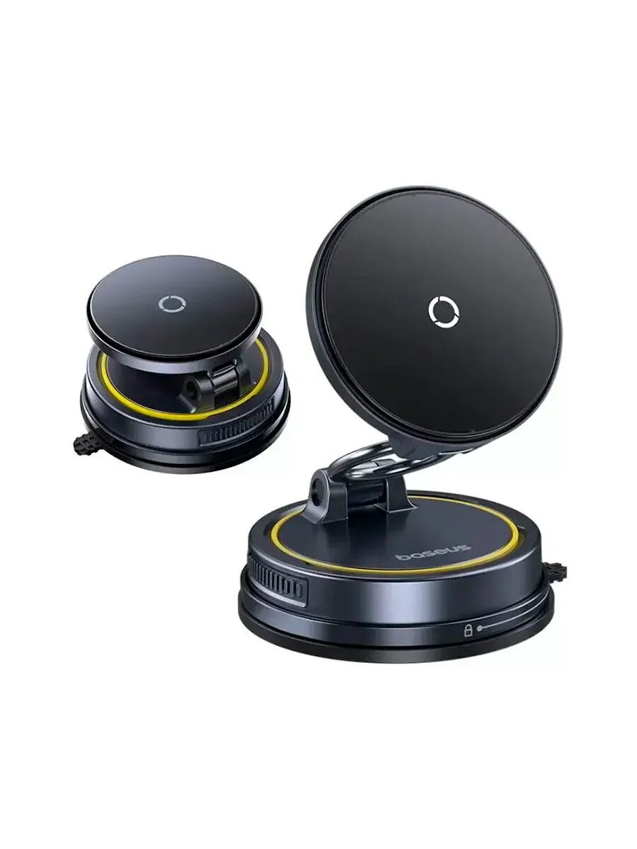 Автомобильный магнитный держатель с беспроводной зарядкой 15W OS-Baseus PrimeTrip VC2 Flex Magnetic (C0013F01)Чёрный