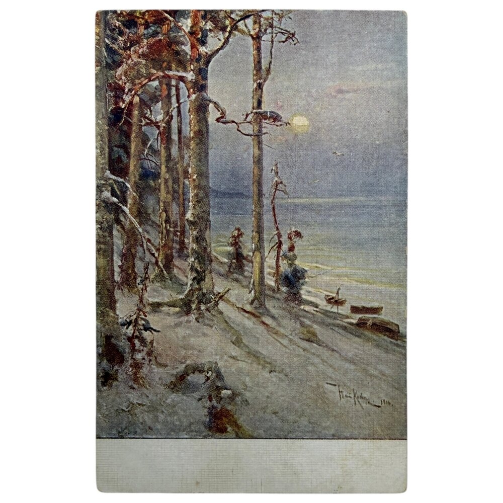 Почтовая открытка "Клевер - Сосны на берегу моря" 1920-1931 гг. СССР