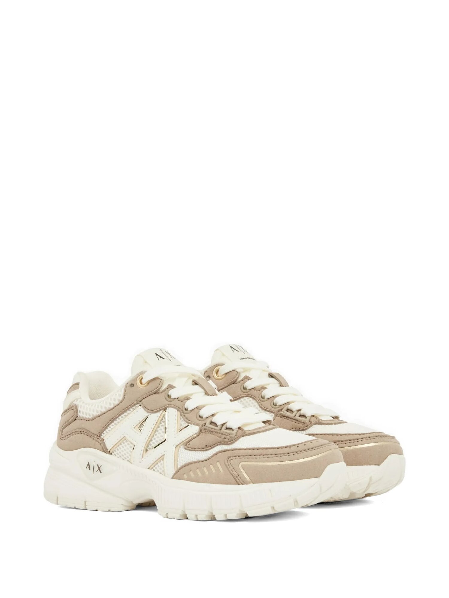 Кроссовки Armani Exchange Panelled logo-patch sneakers, размер 36, разноцветный — фото 1