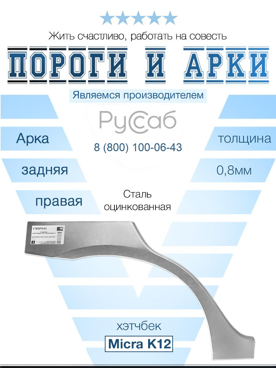 Арка правая для Nissan Micra K12 2002-2010