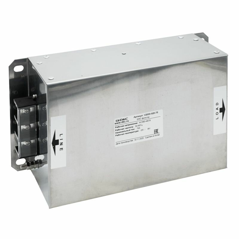 Фильтр для преобразователей частоты 3-х фазный ЭМС DKC V2000-920-75