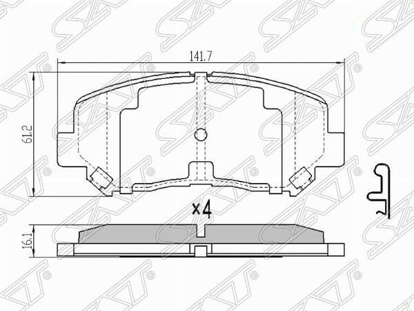 Колодки тормозные спереди SAT ST-KDY9-33-28Z Mazda CX-5 11-21