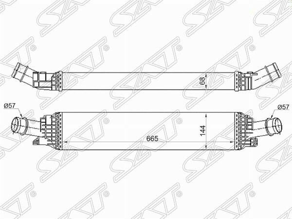 Радиатор интеркулера SAT ST-8K0145805G Audi A4 08-15 / A5 07-16