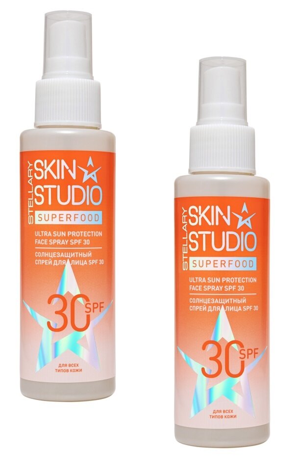 Солнцезащитный спрей Stellary skin studio для лица spf 30 / ultra sun protection face spray spf 30 2шт