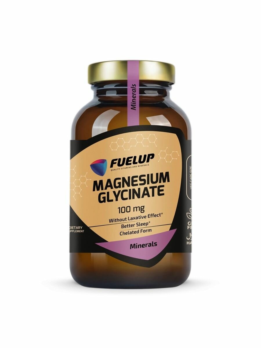 Глицинат магния, FuelUP, Magnesium Glycinate, 100 мг, 120 капсул