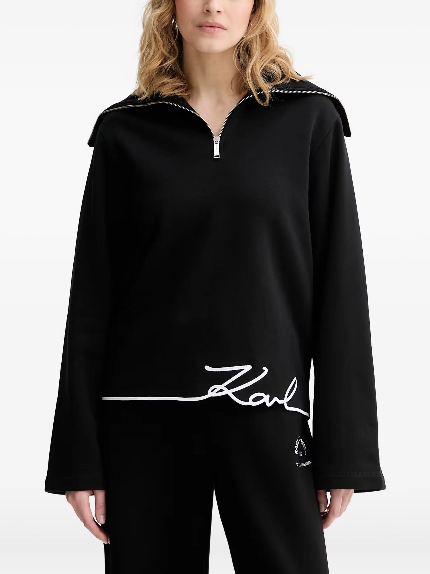 Худи Logo-embroidered half-zip hoodie