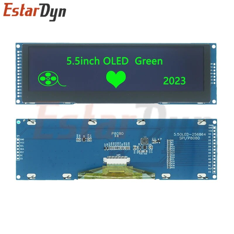 OLED LCD-дисплейный модуль Estardyn 5,5 дюйма 256x64 зеленый Зеленый, 5.5 OLED Green
