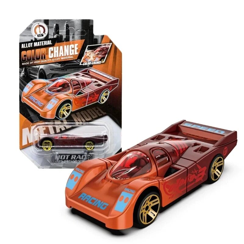 Термочувствительный металлический автомобиль 1:60 Оранжевый, Z1