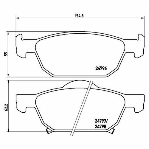 Комплект передних тормозных колодок Brembo P28044X для Honda Accord VIII