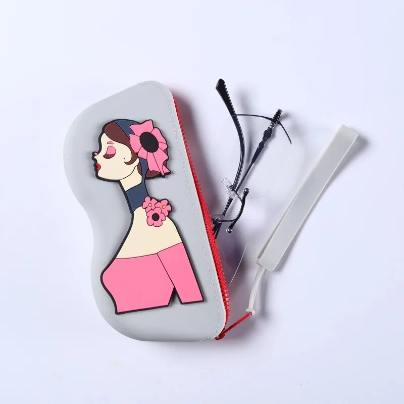 KLASSNUM Портативный силиконовый чехол для очков Розовый, Grey 3