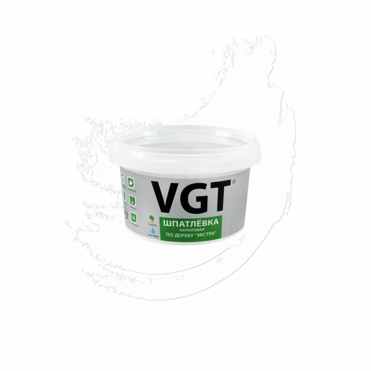 Шпатлевка по дереву VGT Экстра, акриловая, 1 кг, белая