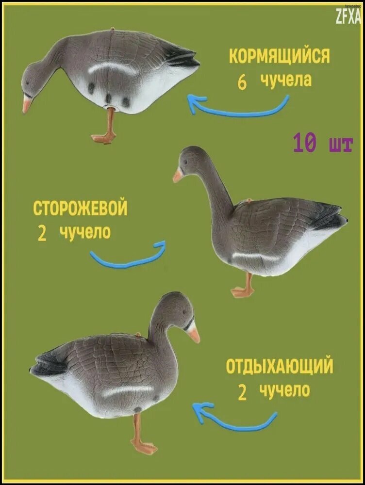 Чучела гусей для охоты, 10 шт