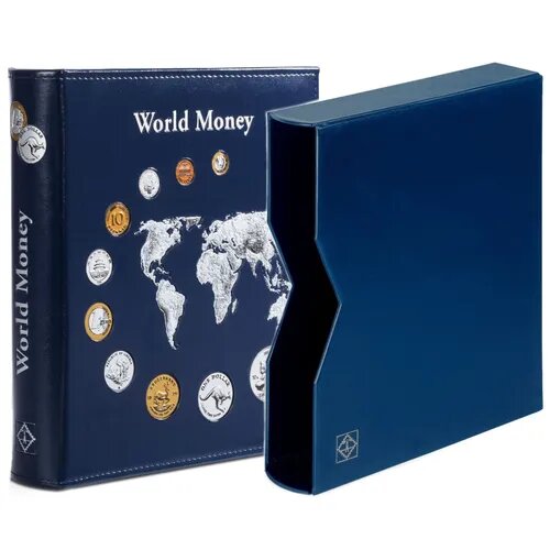 Альбом для монет World Money с 5-ю листами на 152 монеты, в футляре. Leuchtturm