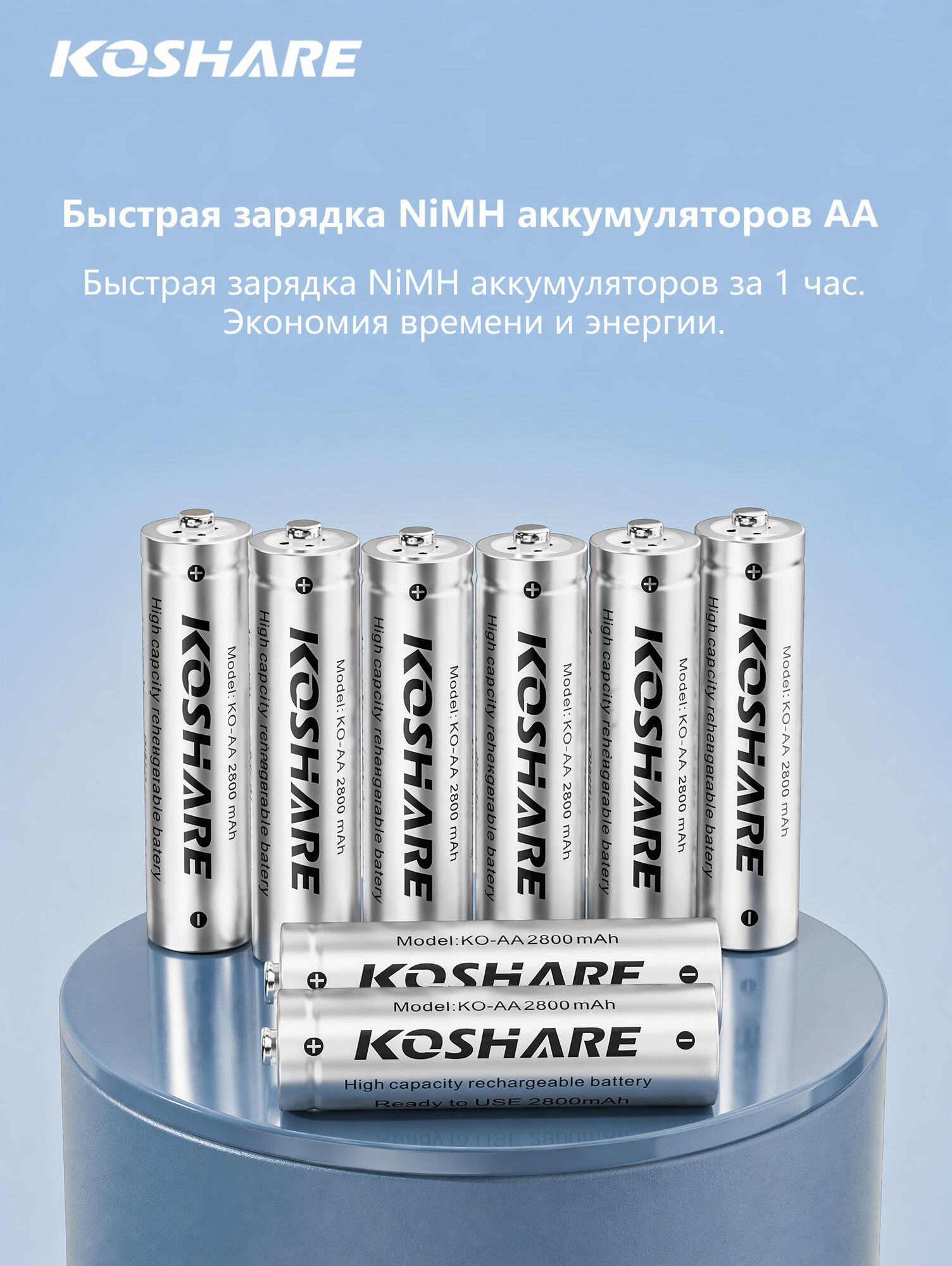 KOSHARE AA HR6 2800mAh аккумуляторная батарея NiMH аккумулятор 1,2 В пальчиковая батарейка
