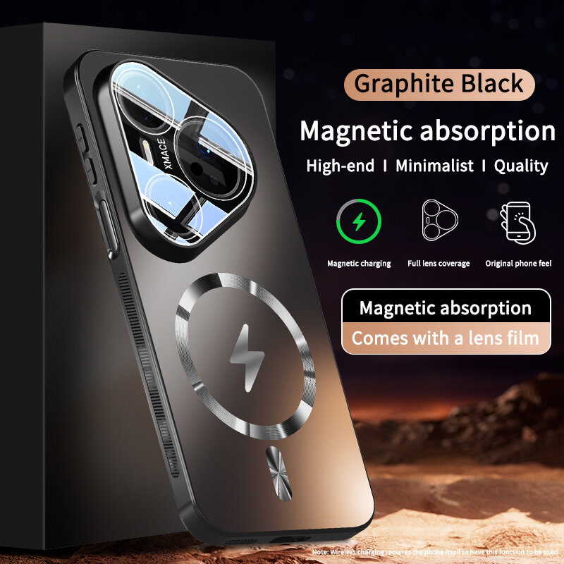 Чехол Для Huawei Pura 90S Pro Max / Хуавей Пура 90S Про Max, soft touch, чехол-кардиомонитор, поликарбонат (PC), защита камеры, ударопрочный, усиленные углы, Huawei, Huawei Pura 90S Pro Max, black,
