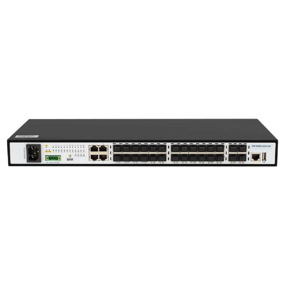 Коммутатор SNR-S5210G-24FX-UPS SNR Веб-интерфейс 24 портов 1000 Мбит/сек