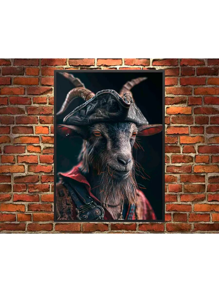 Альпийский козел-животное-Пират 4, Плакат 30x42см