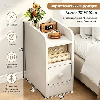 Приставной столик, 20х24х40 см