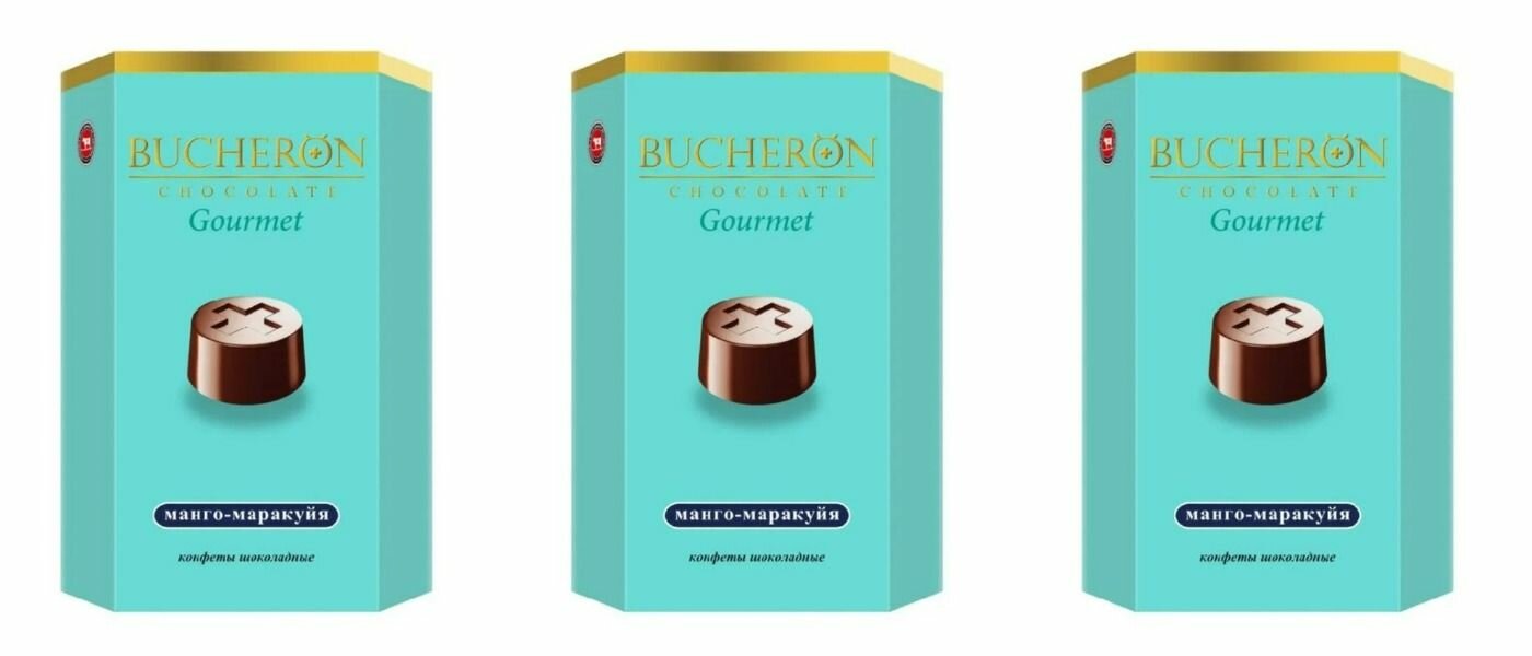 BUCHERON Конфеты Gourmet со вкусом Манго-маракуйя, 130 г, 3 уп