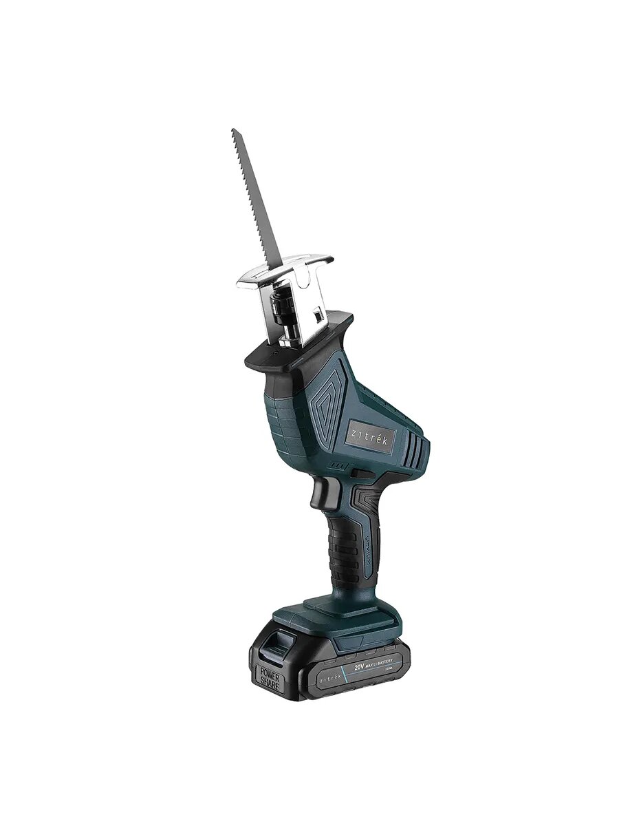 Пила сабельная аккумуляторная Zitrek ZKRS20 PRO 085-1316, 20 В, 1500 ход/мин, с АКБ и ЗУ, черный/синий
